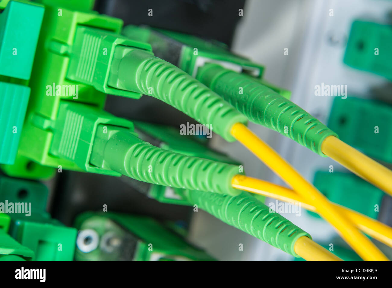 server with fiber optic cables in data center Stock Photo - Alamy