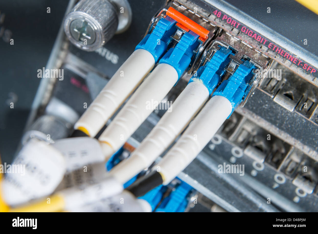 server with fiber optic cables in data center Stock Photo - Alamy