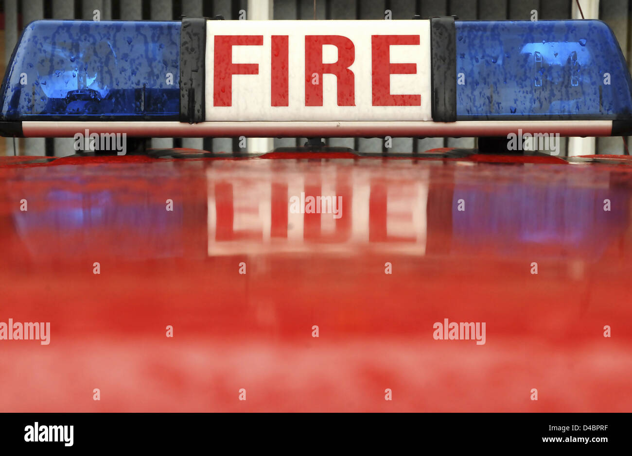 Emergency lights of fire engine Stock Photo - Alamy