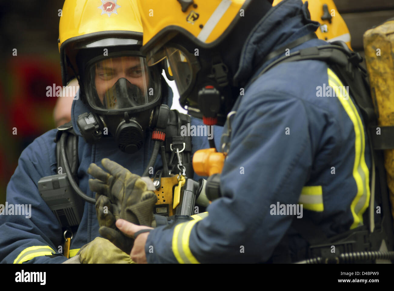 Two firefighters in protective hi-res stock photography and images - Alamy