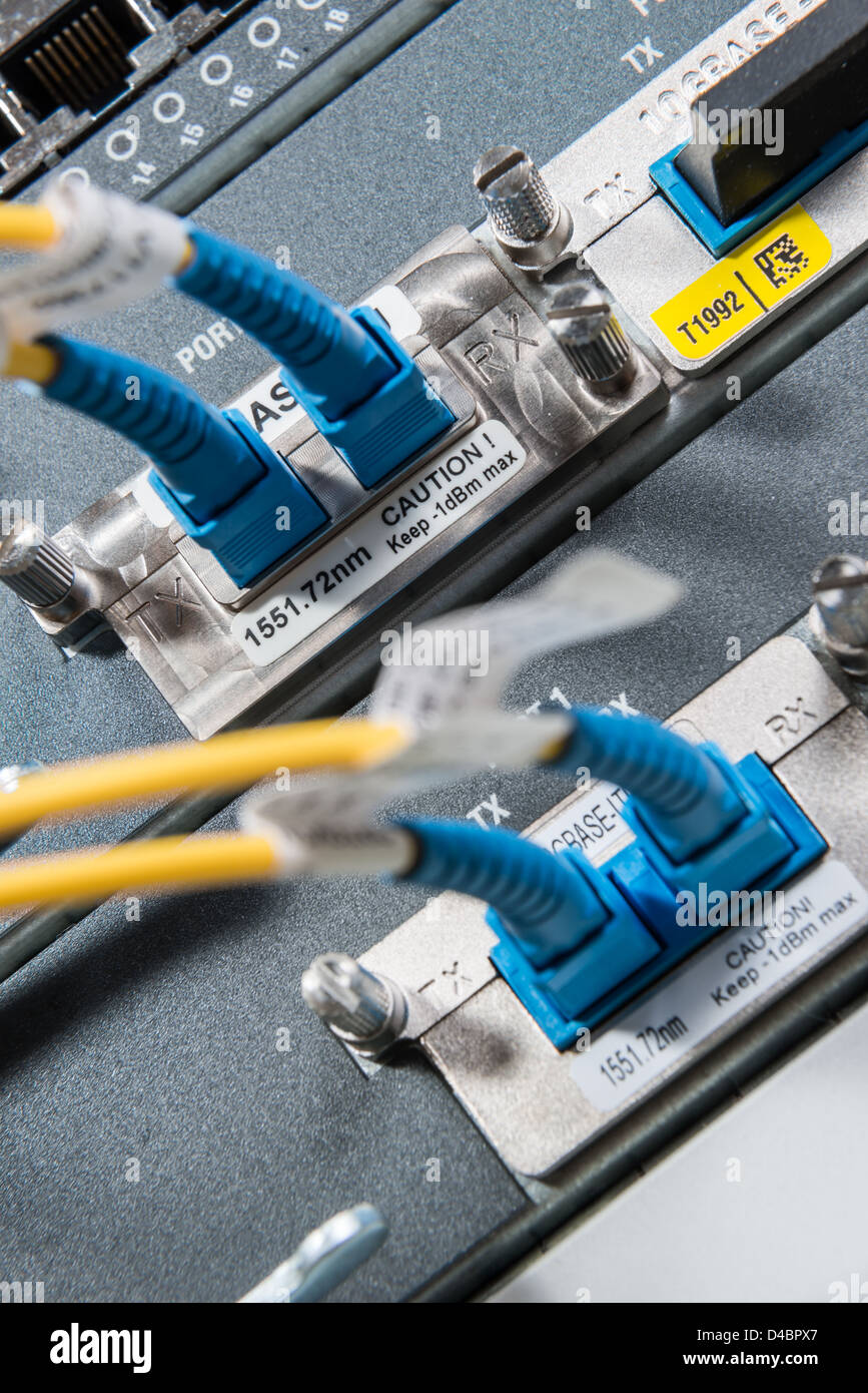 server with fiber optic cables in data center Stock Photo - Alamy