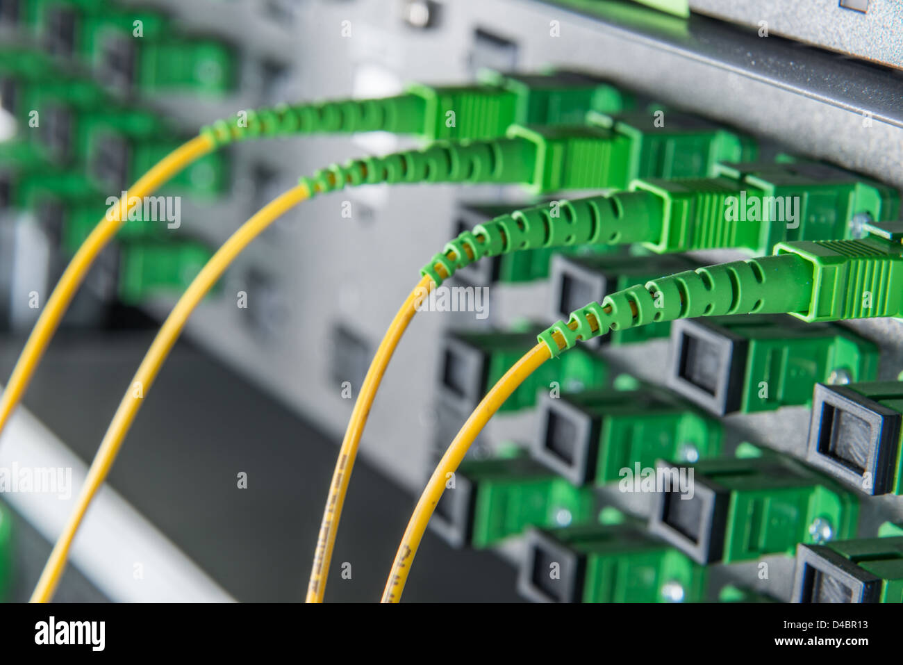 server with fiber optic cables in data center Stock Photo - Alamy
