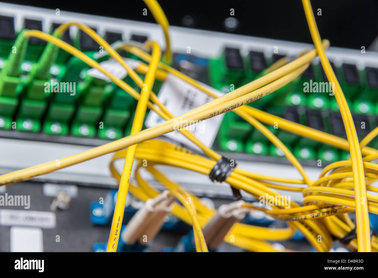 server with fiber optic cables in data center Stock Photo - Alamy