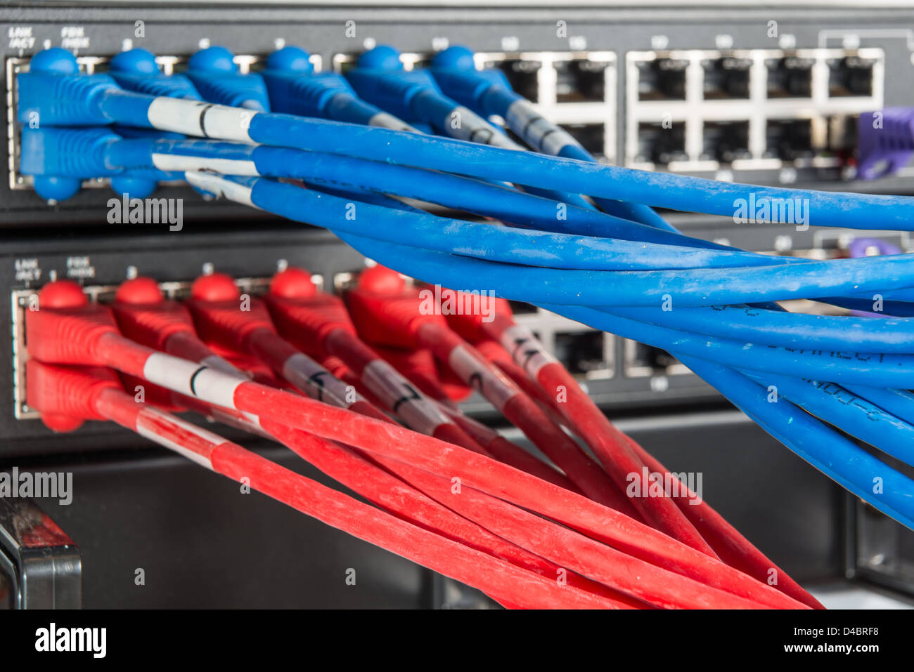 close-up of network hub and ethernet cables Stock Photo - Alamy