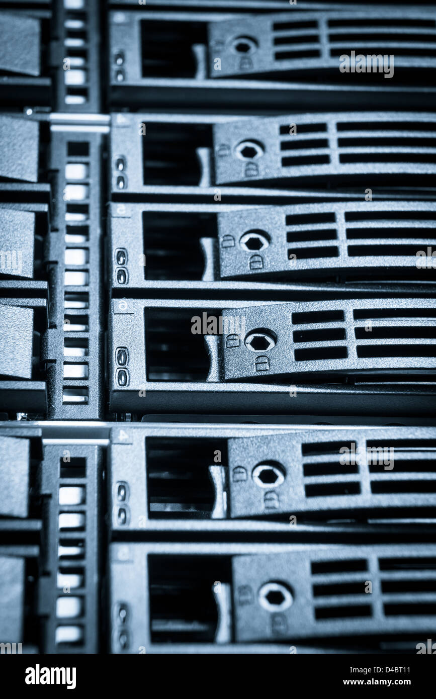 close-up of hard drives in data center Stock Photo - Alamy