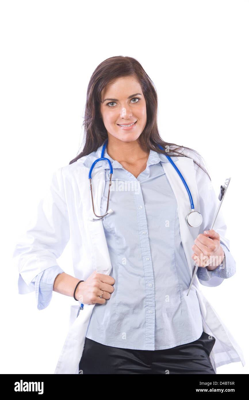 Female doctor isolated on white Stock Photo - Alamy