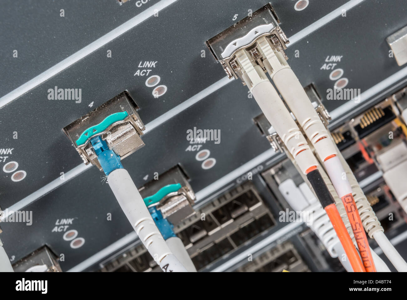server with fiber optic cables in data center Stock Photo - Alamy