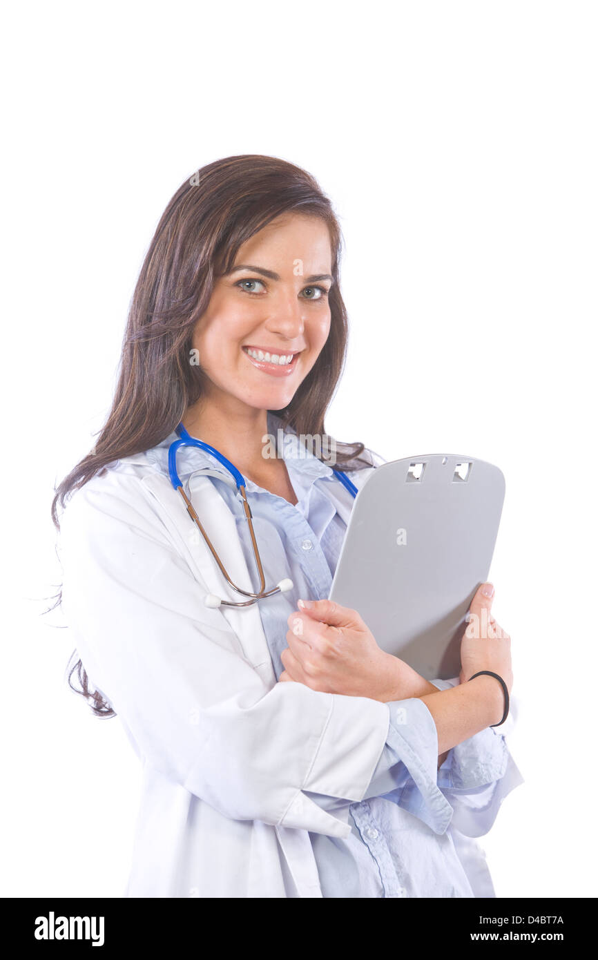 Female doctor isolated on white Stock Photo - Alamy