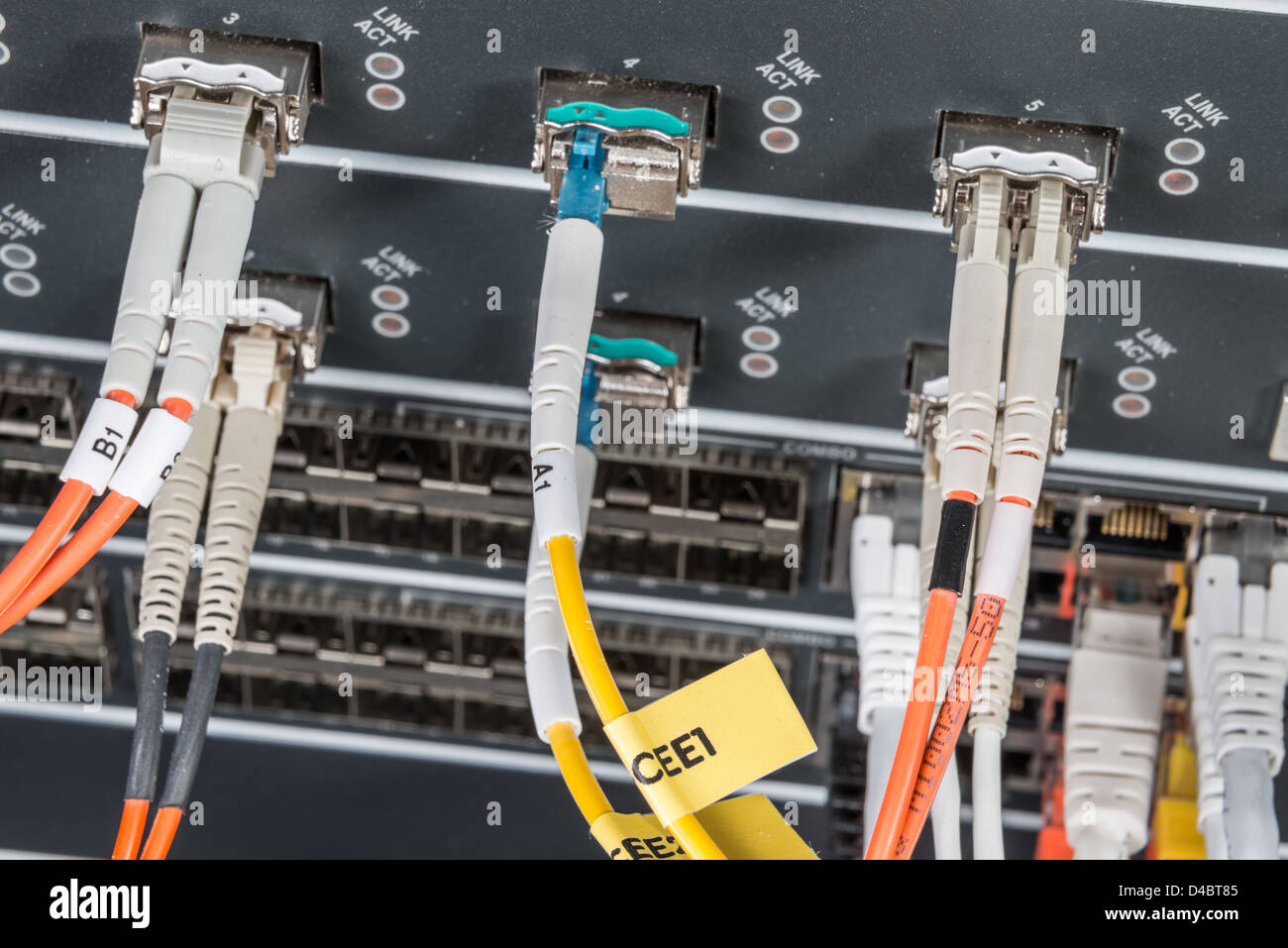 server with fiber optic cables in data center Stock Photo - Alamy