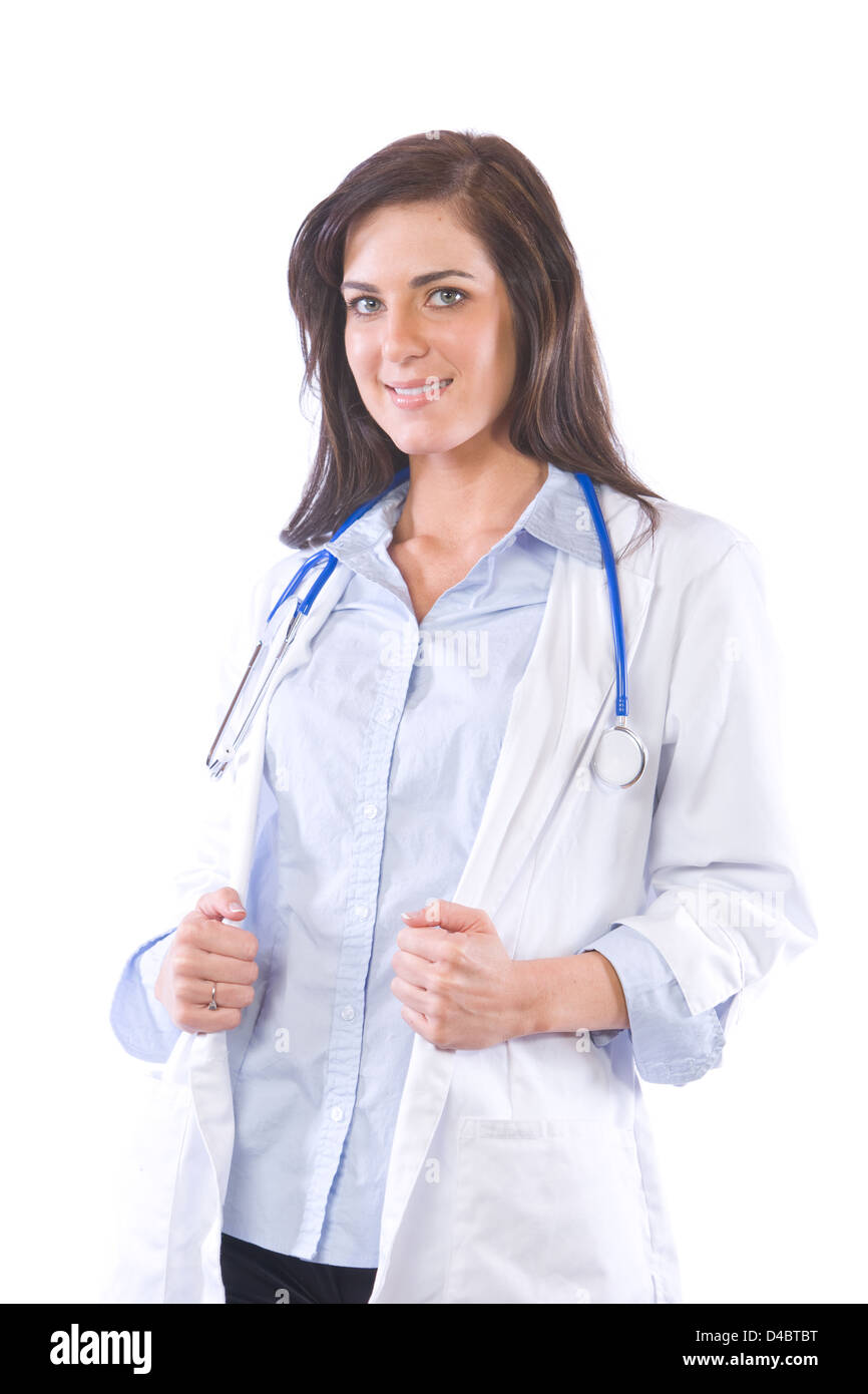 Female doctor isolated on white Stock Photo - Alamy