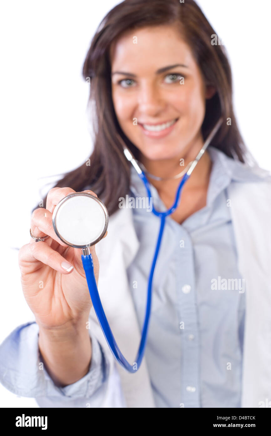 Female doctor isolated on white Stock Photo - Alamy