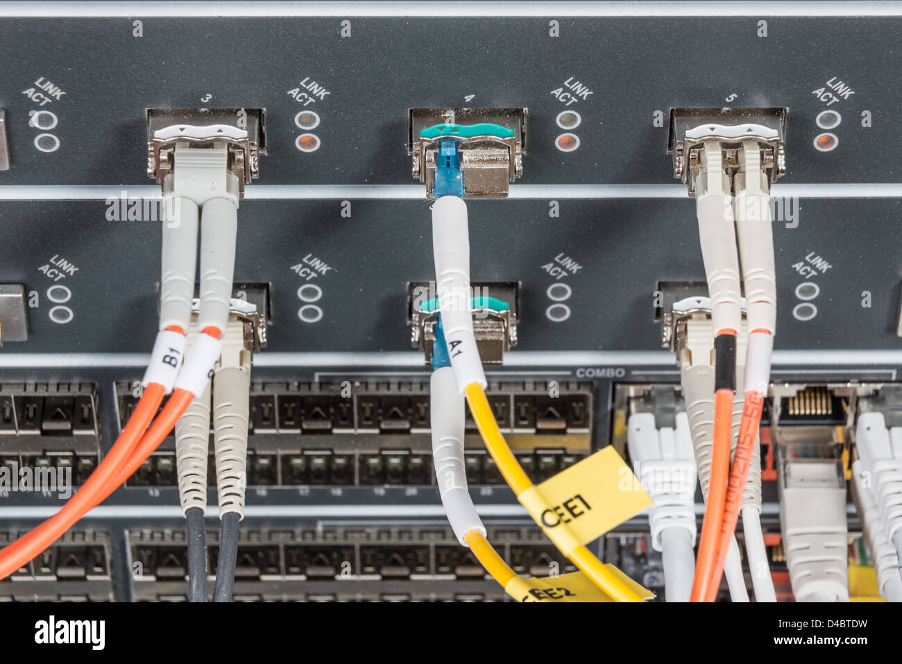 server with fiber optic cables in data center Stock Photo - Alamy