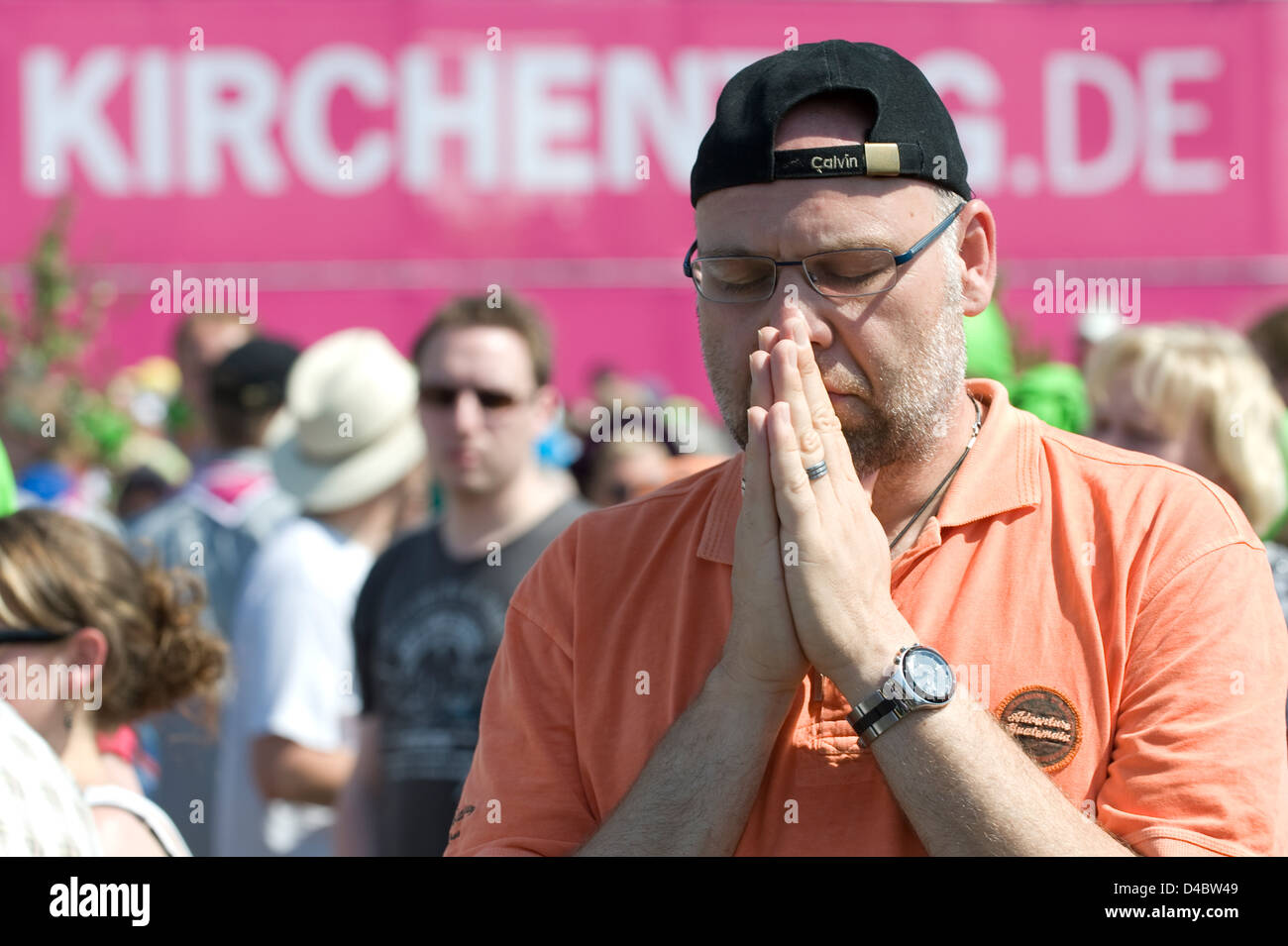Dresden, Germany, a man prays for the final service of the 33rd ...