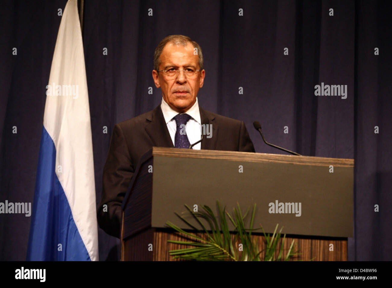 Press Conference With Russian Foreign Minister Stock Photo - Alamy