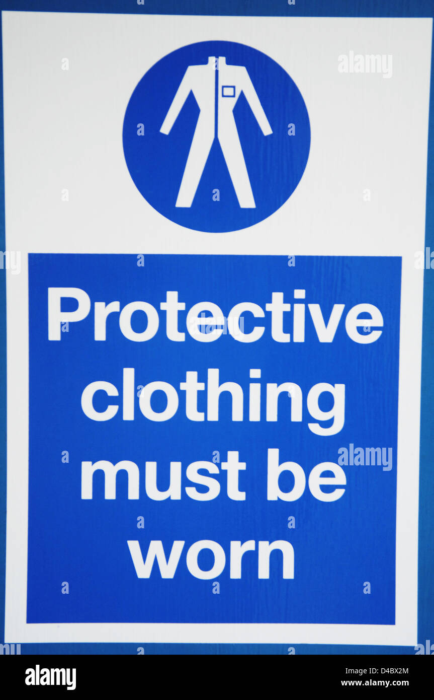 Protective clothing must be worn sign Stock Photo - Alamy