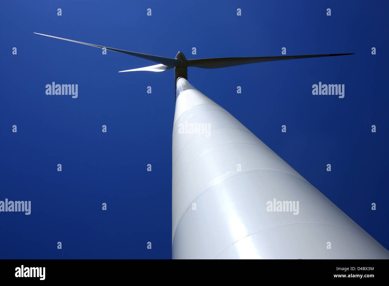 view of white pillon and rotary of wind mill power plant Stock Photo ...