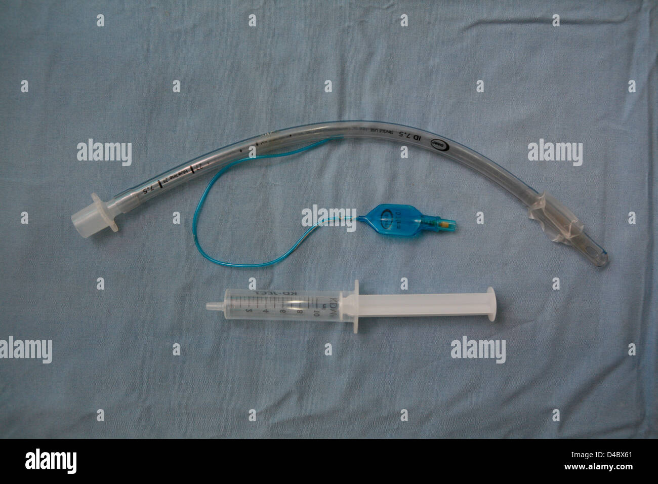 Endotracheal tube and syringe Stock Photo - Alamy