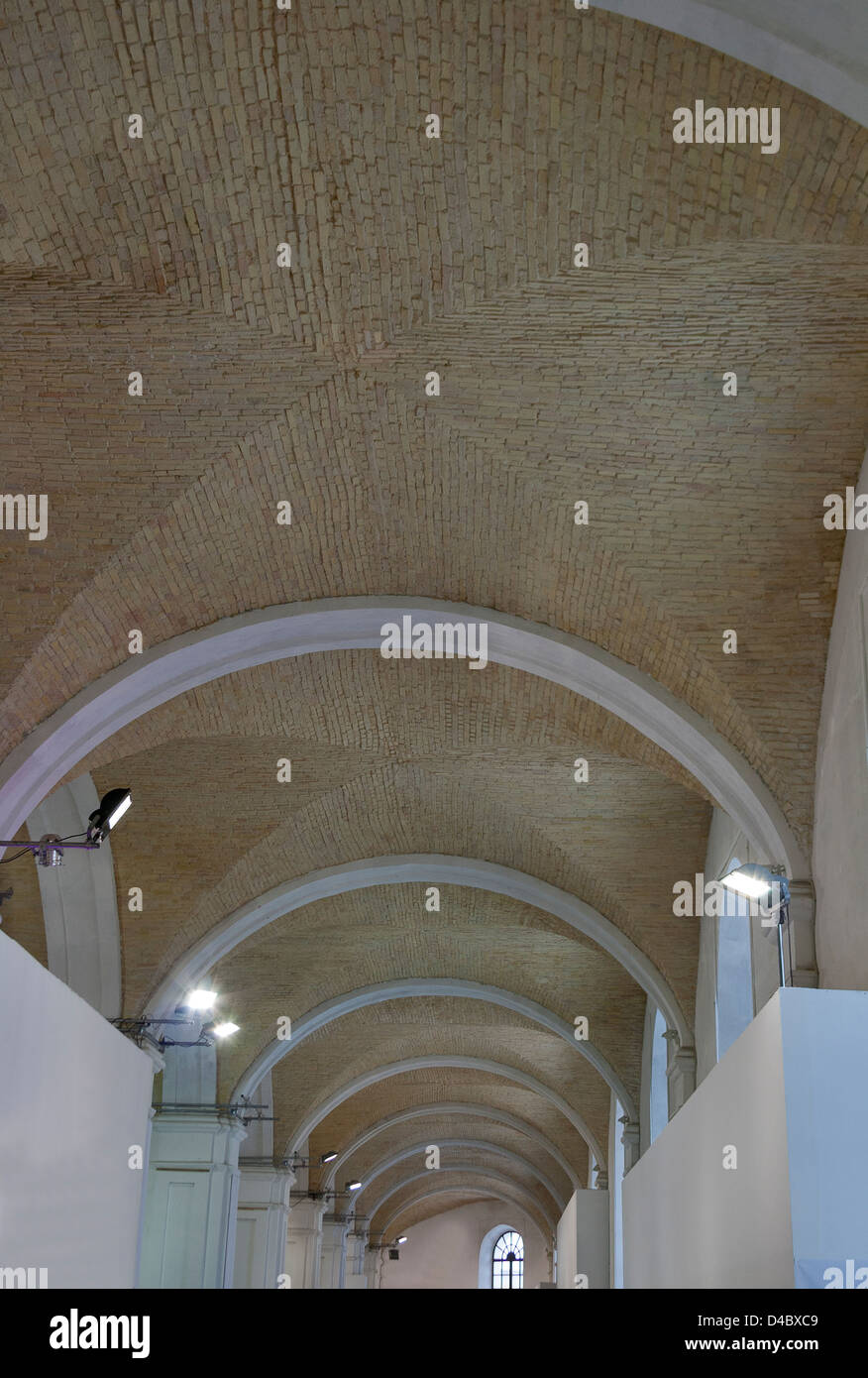 brick arches ceiling vaults of the old Armory building in Kiev, Ukraine ...
