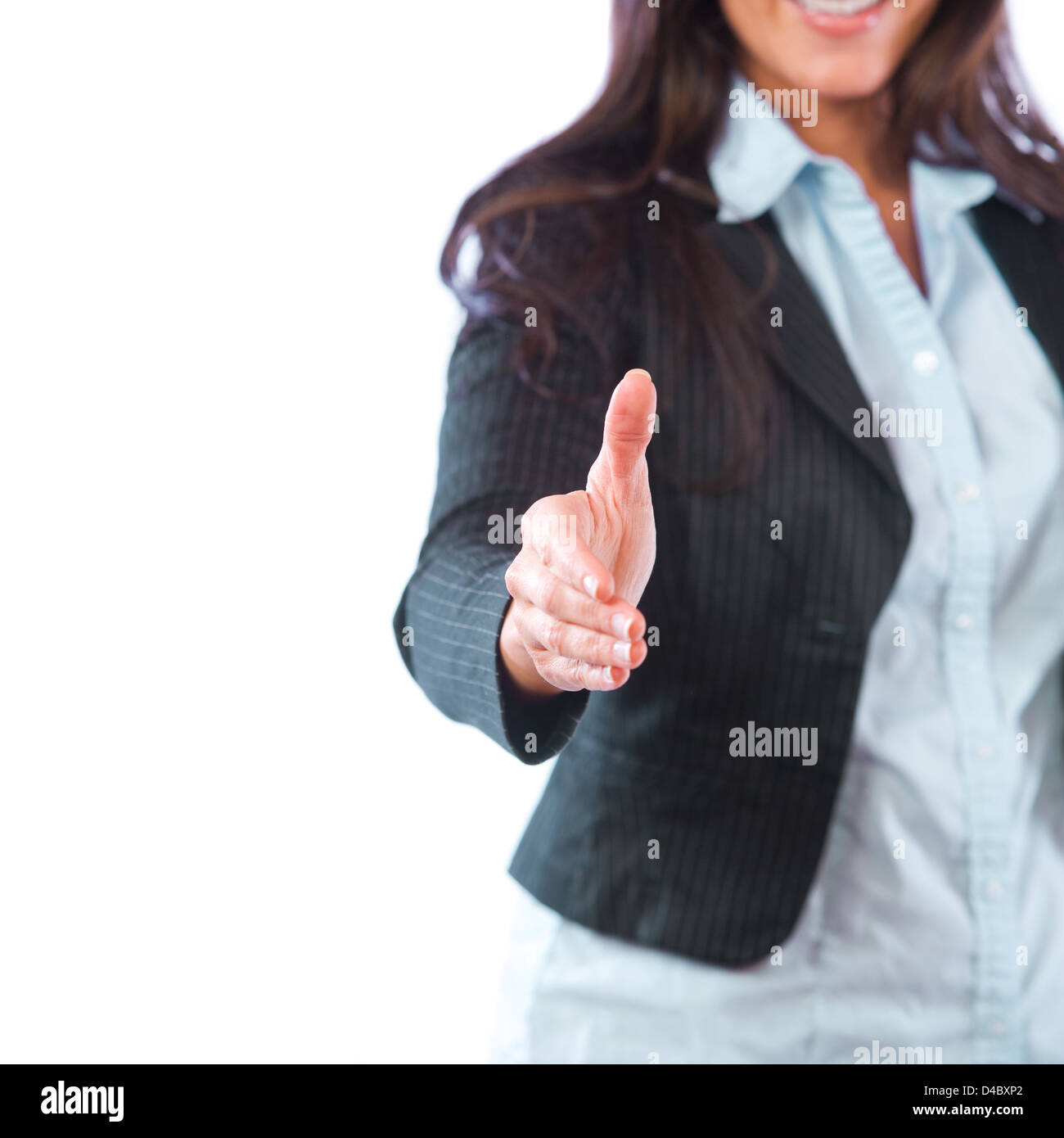 Business woman handshake isolated on white shot in the studio Stock ...
