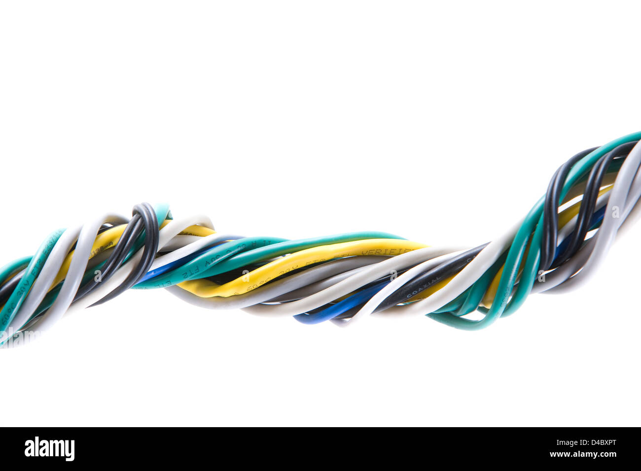Wires connected to a modern laptop isolated on white Stock Photo - Alamy