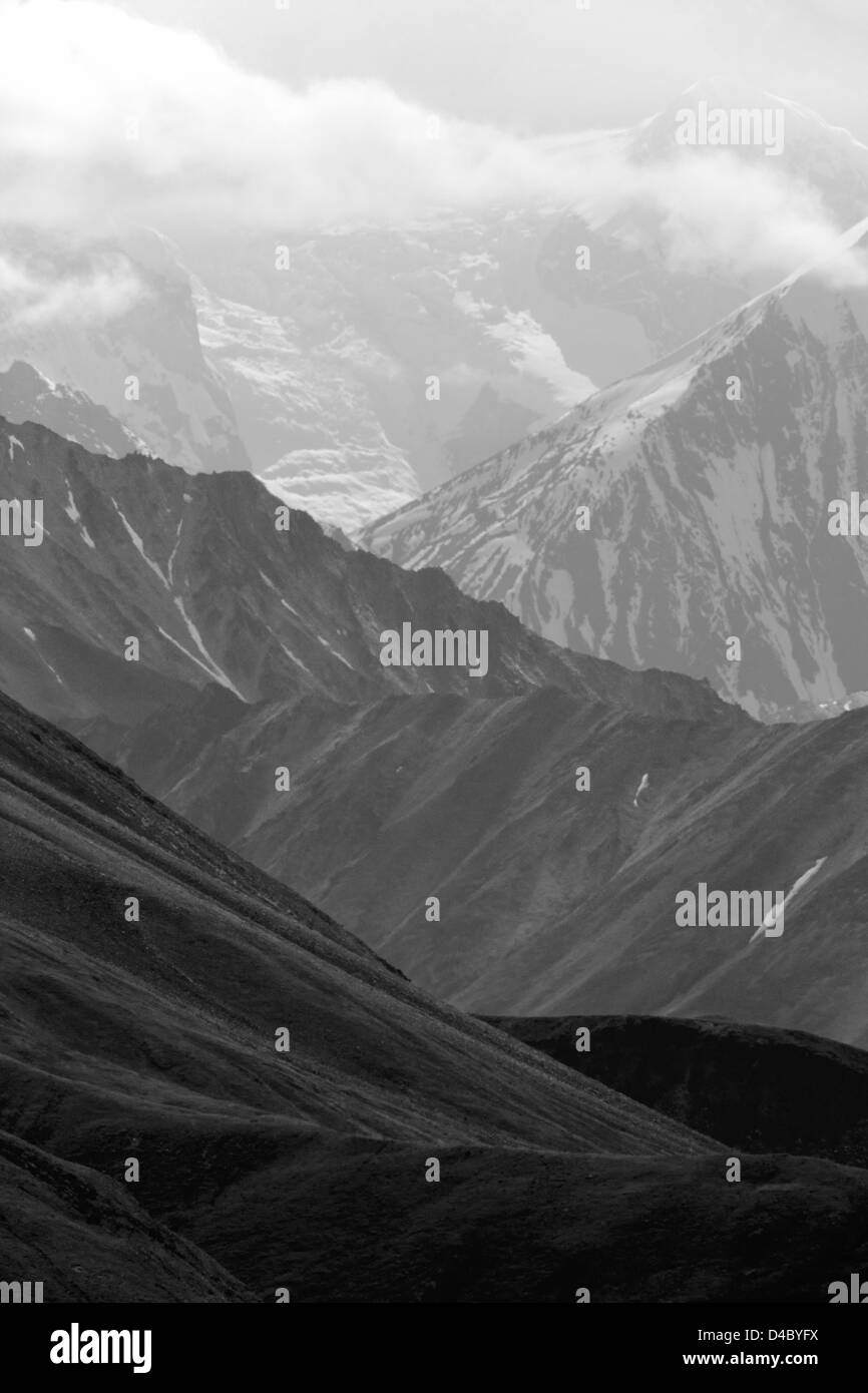 View of the Alaska Range from Highway Pass, Denali National Park ...