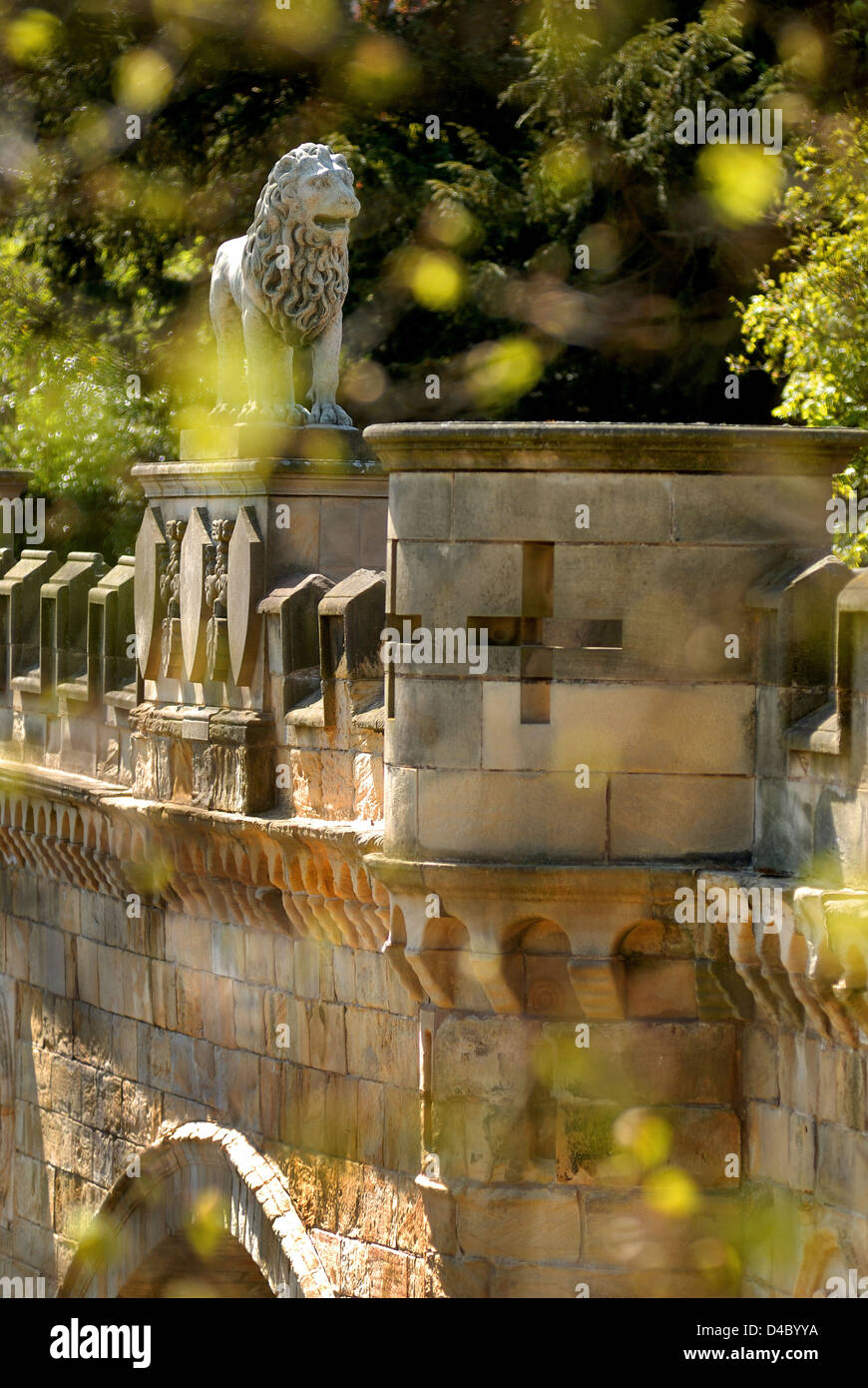 The Lion Bridge, Alnwick Castle Stock Photo - Alamy