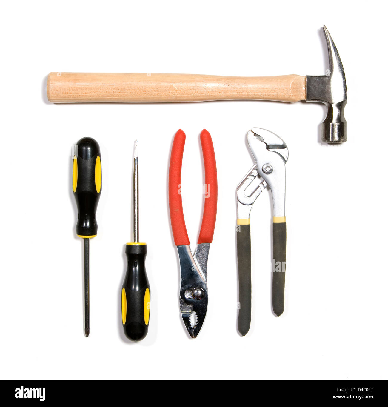 Tool set isolated on white in the studio Stock Photo - Alamy