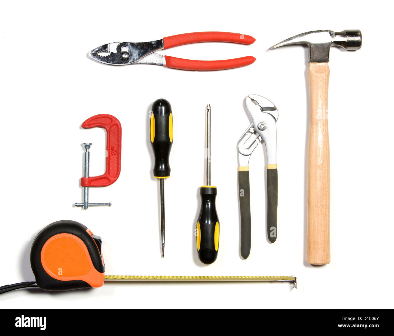 Tool set isolated on white in the studio Stock Photo - Alamy