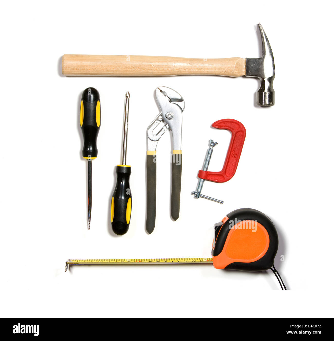 Tool set isolated on white in the studio Stock Photo - Alamy