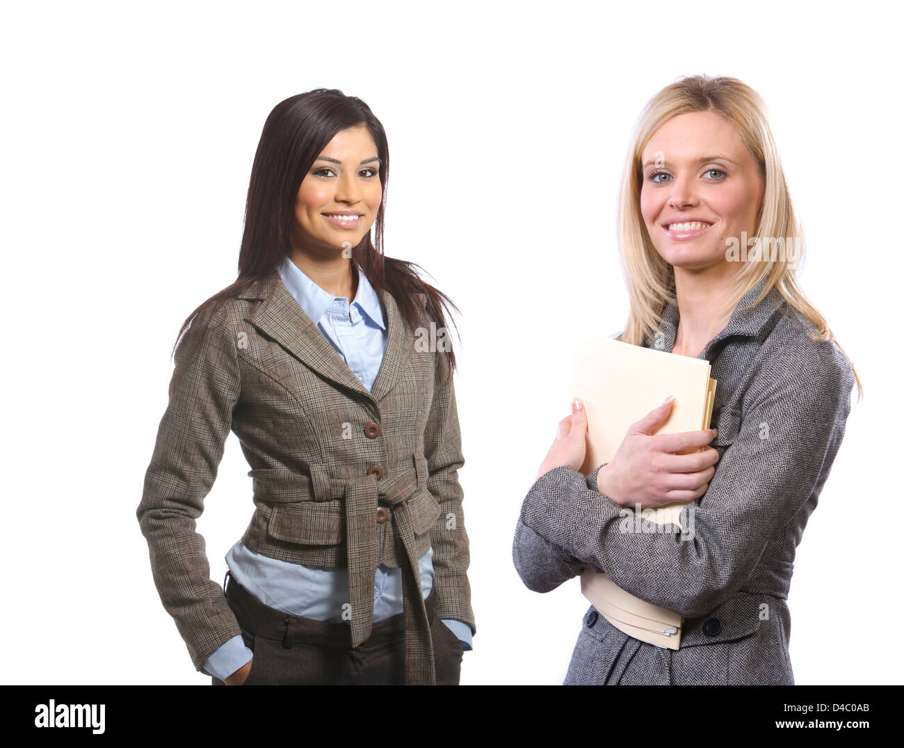 Female business team isolated on white in the studio Stock Photo - Alamy