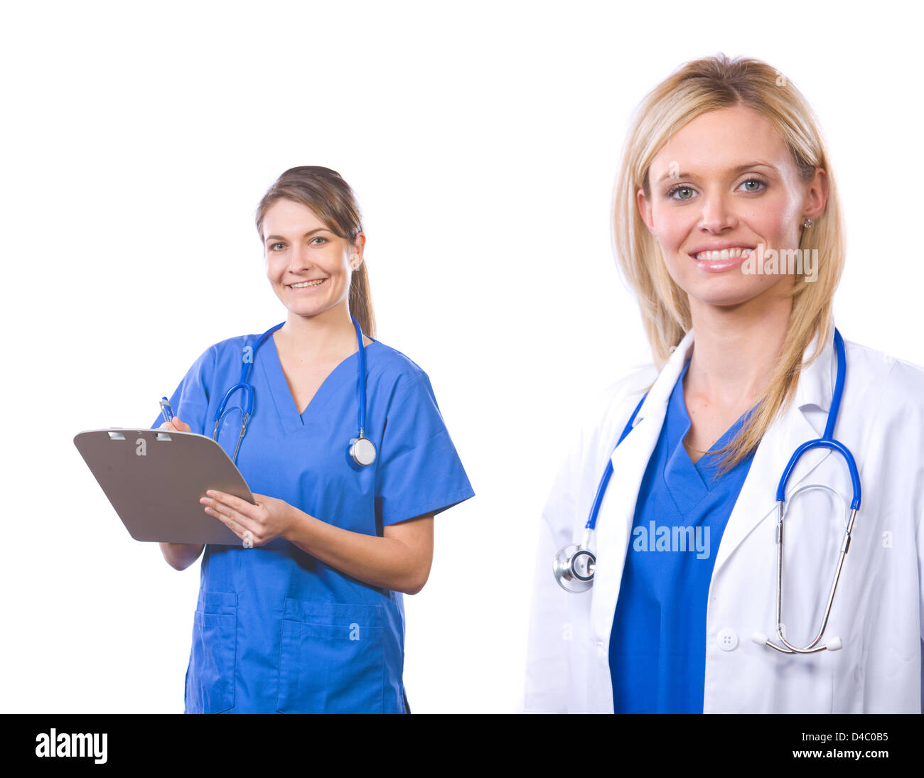 Female medical team isolated on white in the studio Stock Photo - Alamy