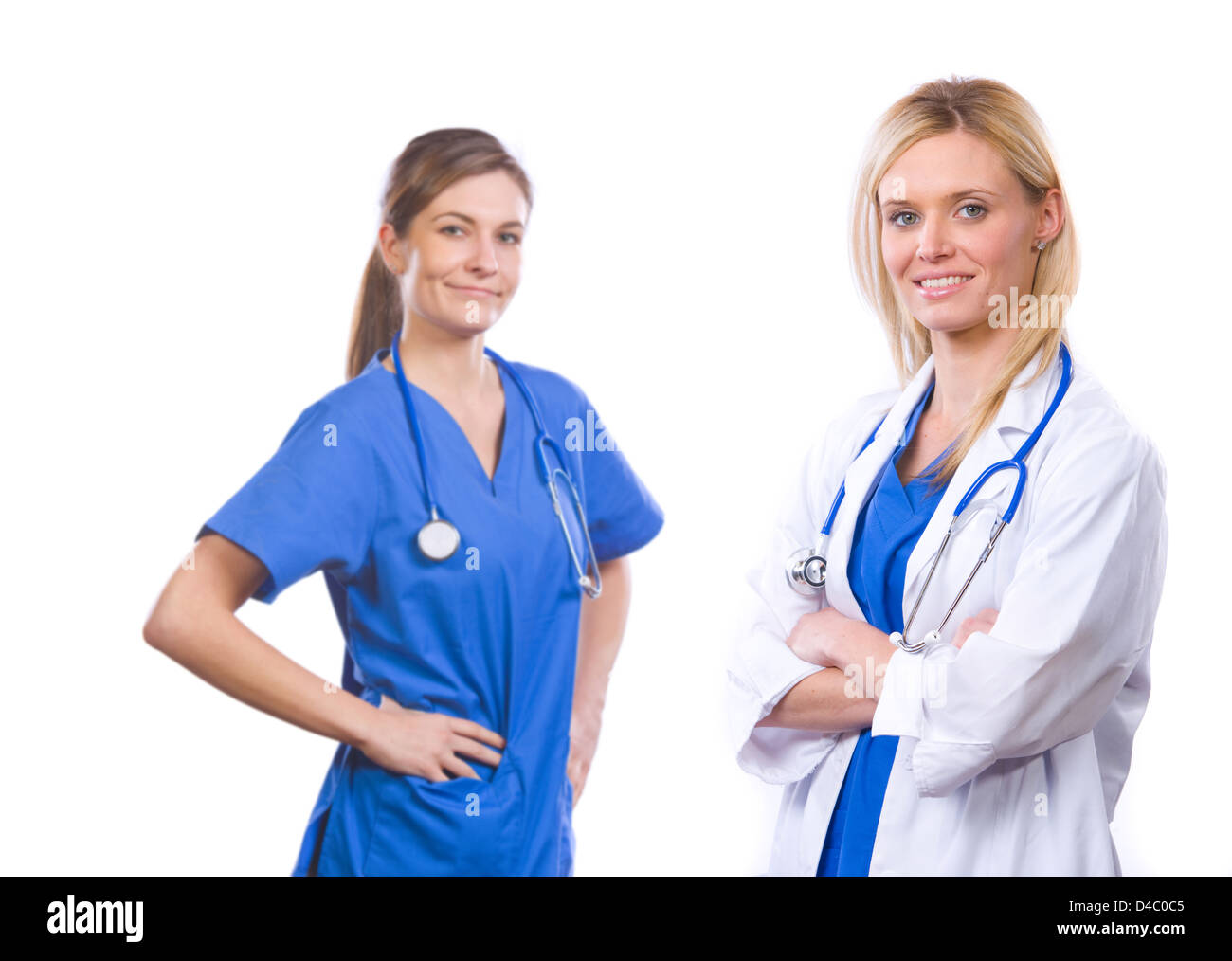 Female medical team isolated on white in the studio Stock Photo - Alamy