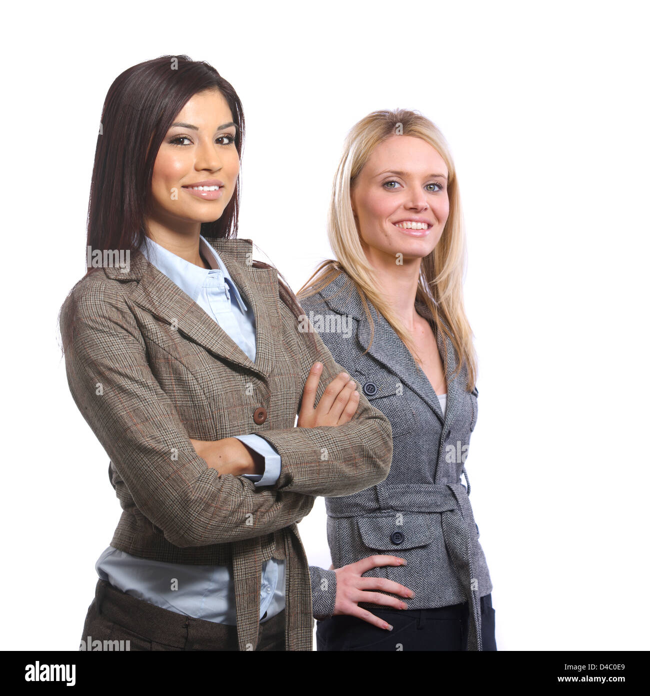Female business team isolated on white in the studio Stock Photo - Alamy
