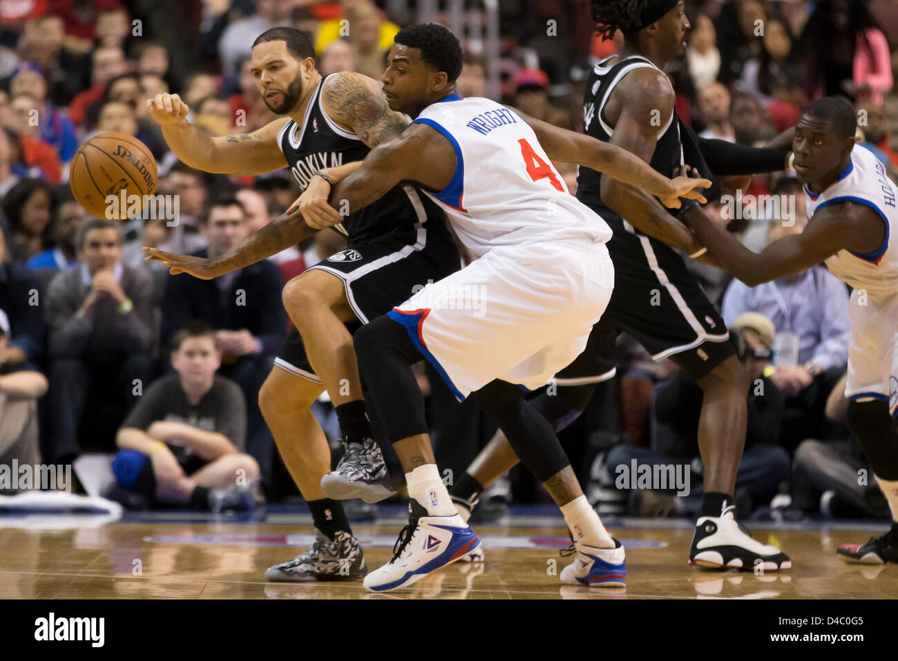 Philadelphia, USA. 11th March 2013. Brooklyn Nets point guard Deron ...