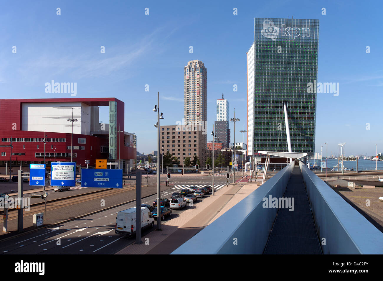 Rotterdam, Netherlands, Cityscape with KPN buildings on the Kop van ...