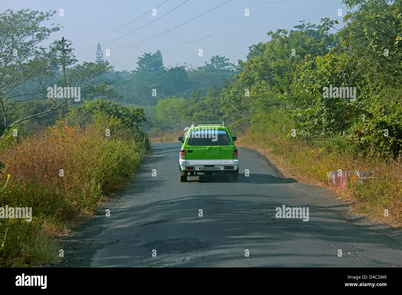 Car on rural road, India Stock Photo - Alamy