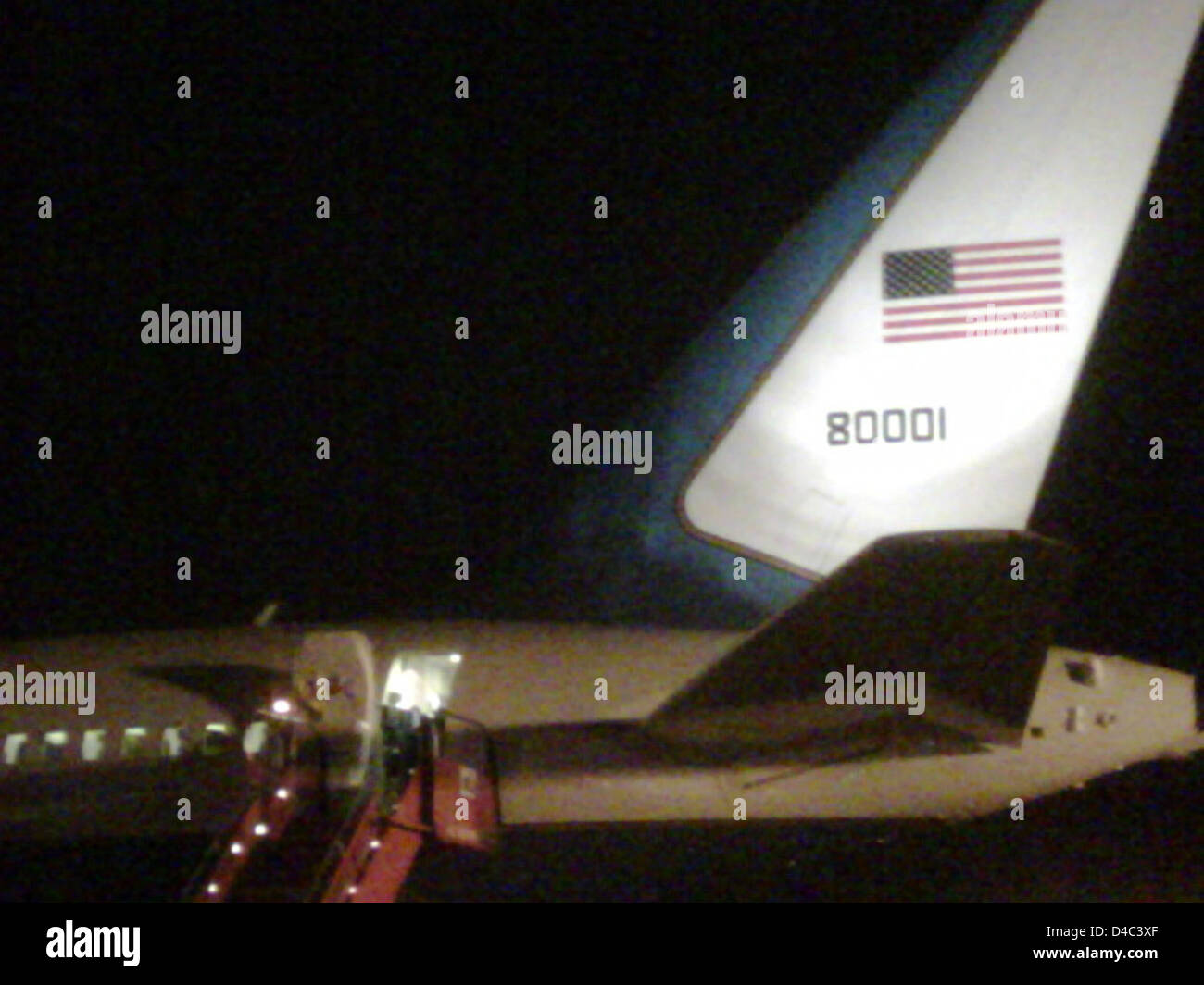 Secretary Clinton's Plane Before Departing for Costa Rica Stock Photo ...