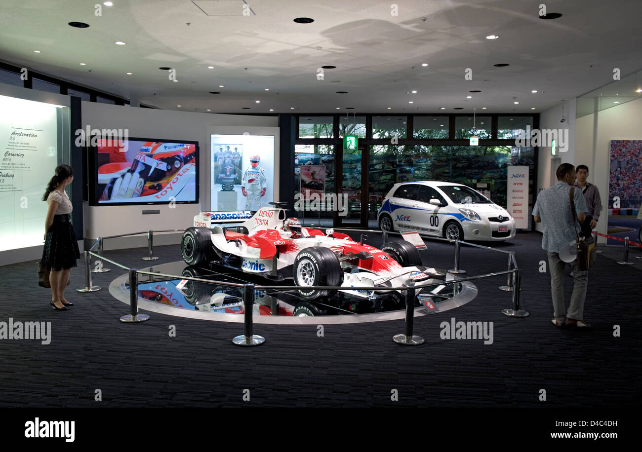 A Formula 1 Toyota race car on display at the Toyota Kaikan Visitor's ...