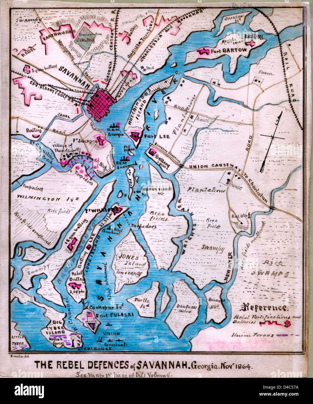 The Rebel defences of Savannah, Georgia, November, 1864 Stock Photo - Alamy