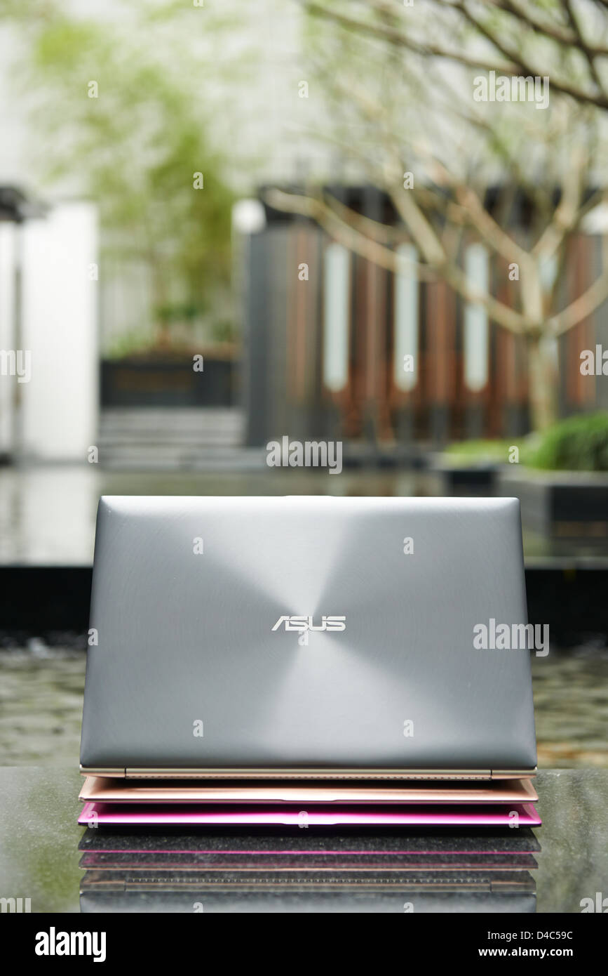 The ASUS Zenbook, an ultra-thin laptop with a metallic finish, stereo ...