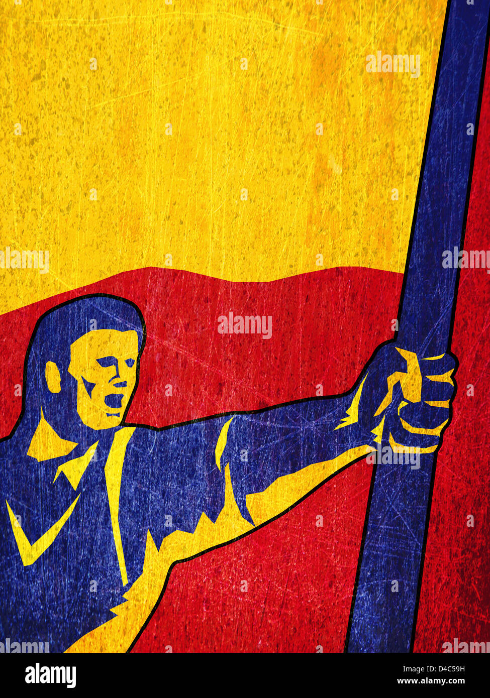 A man holding a flag Stock Photo - Alamy