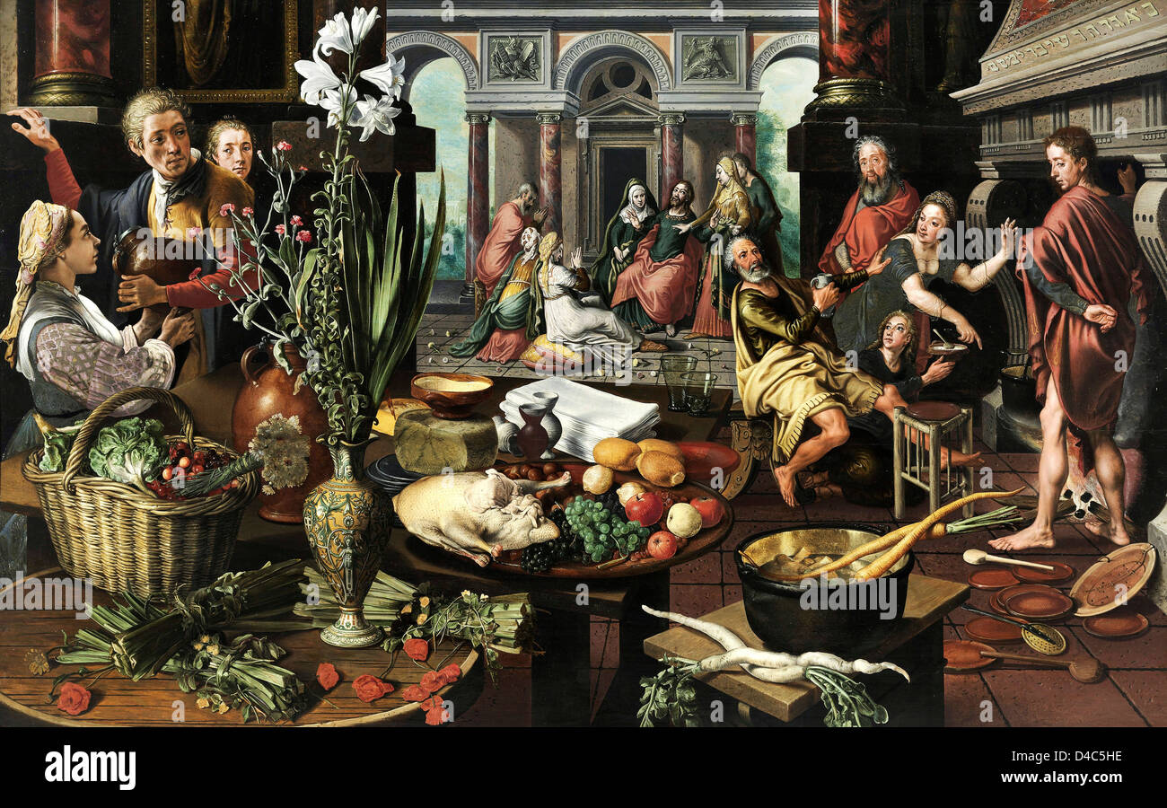 Pieter Aertsen, Christ in the House of Martha and Mary 1553 Oil on ...