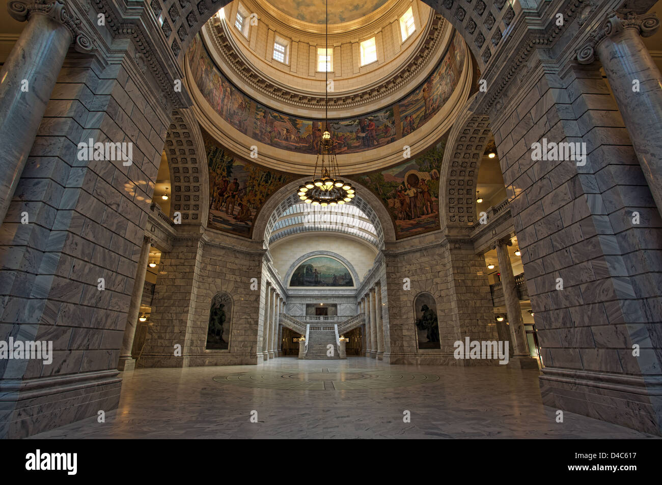 Utah State Capital inside rotunda stairs. Utah State capital building ...
