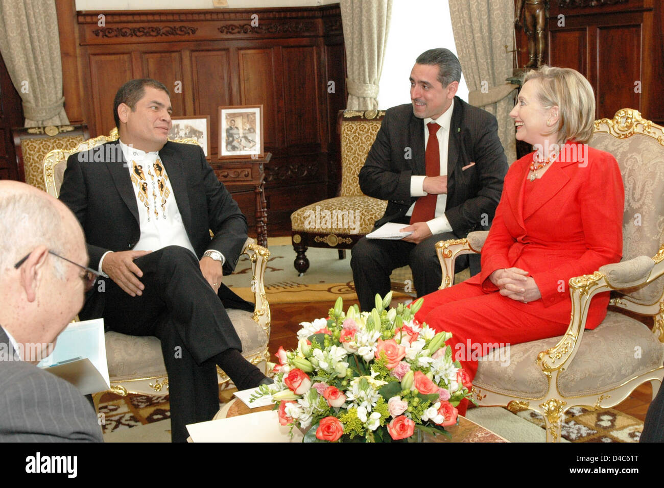 Secretary Clinton Speaks With Ecuadorian President Rafael Correa Stock ... Secretary Clinton Speaks With Ecuadorian President Rafael Correa Stock ...