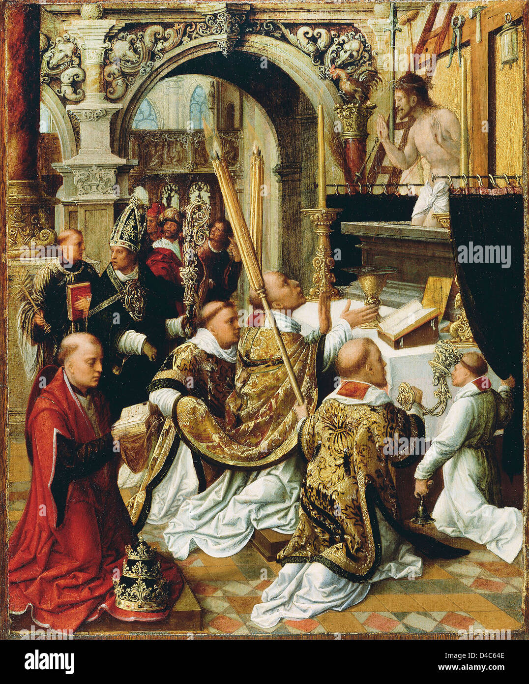 Adrian Isenbrandt, The Mass of Saint Gregory the Great. 1510 - 1550 Oil on panel. The J. Paul ...