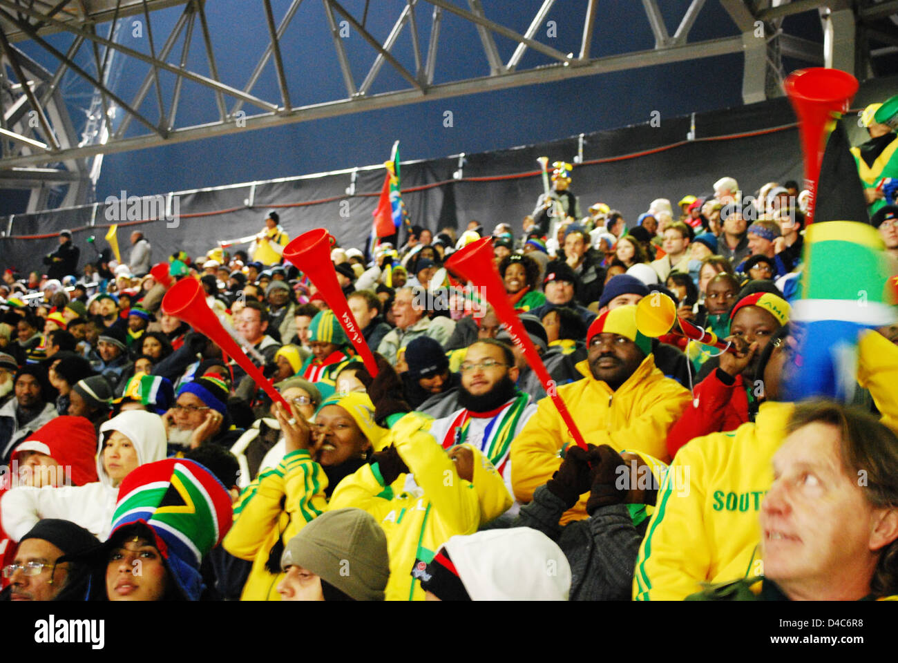 South African Fans Cheer Stock Photo - Alamy