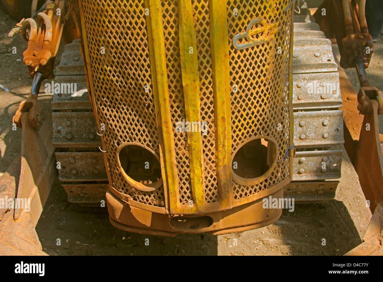 Close up of a Excavator bulldozer Stock Photo - Alamy