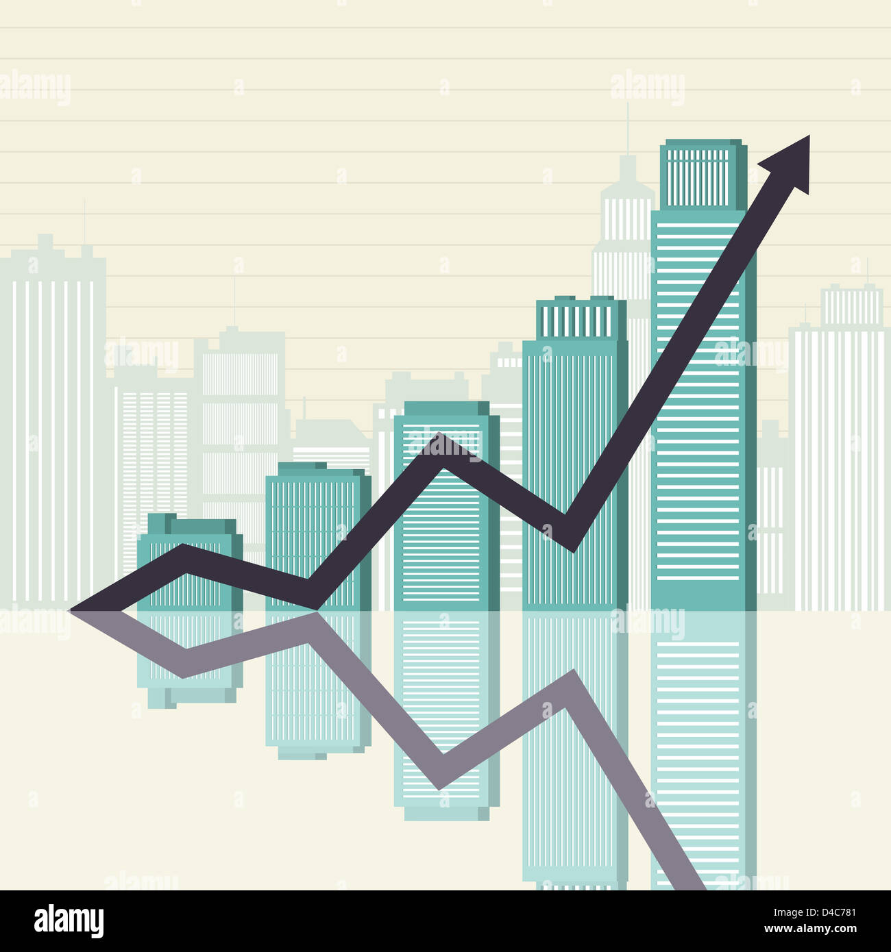 Vector illustration of an increasing graphic bar statistics of office ...