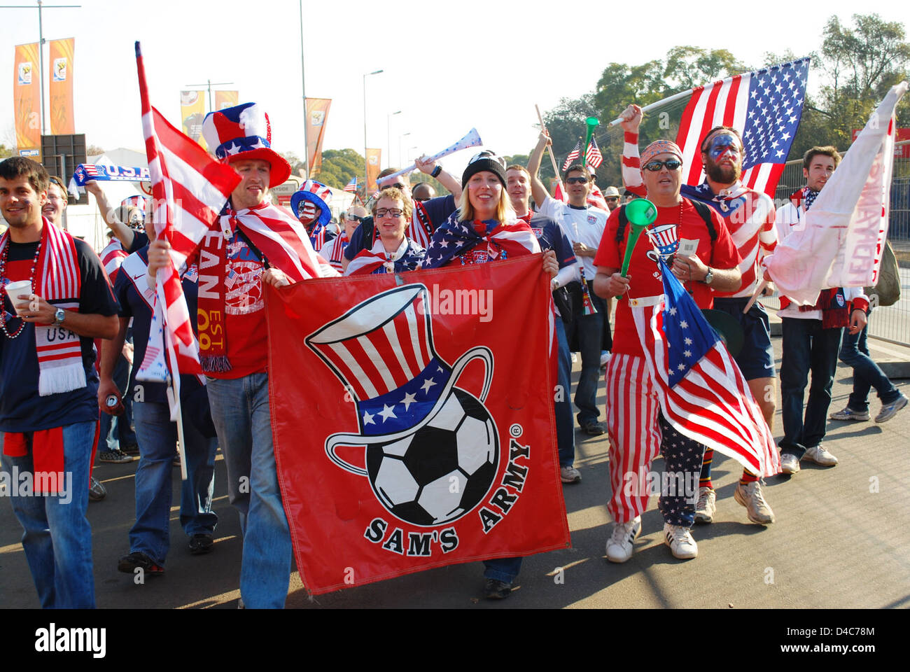 U.S. Fan Club, Sam’s Army, Walks to U.S. vs. Algeria World Cup Match ...