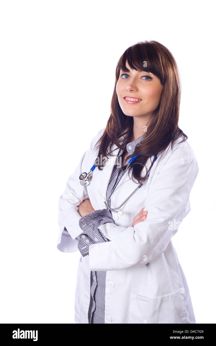 Female doctor isolated on white Stock Photo - Alamy
